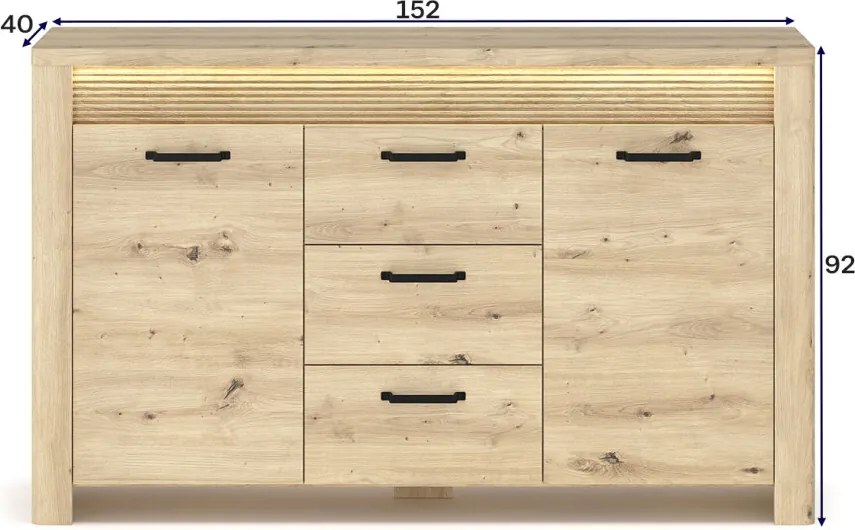 Komoda 2d3s dub artisan Moris