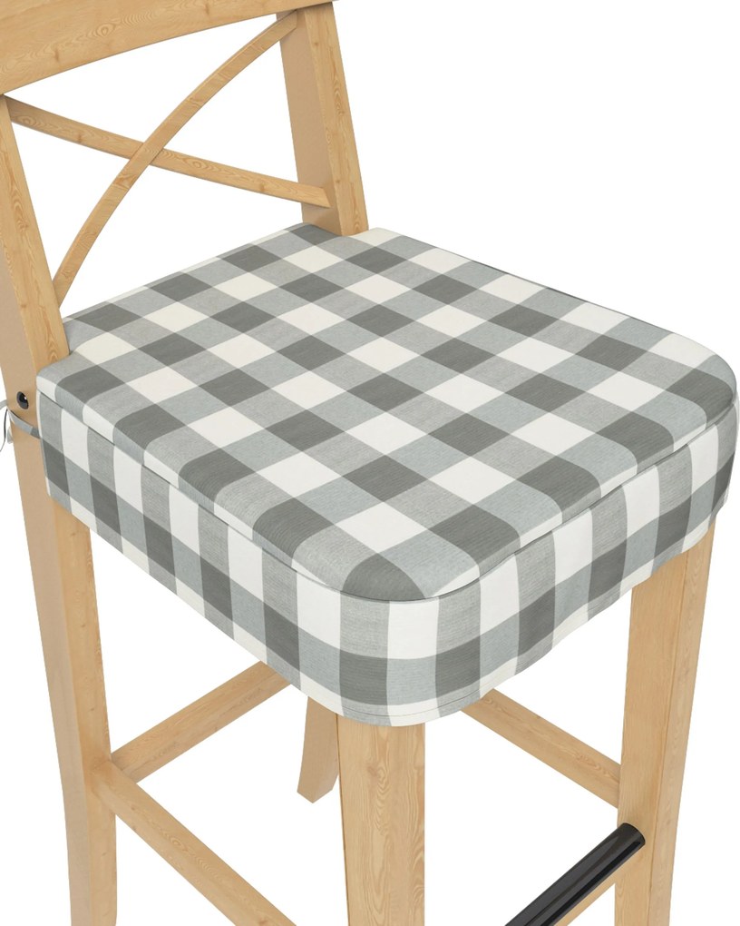 Sedák na židli IKEA Ingolf - barová barva šedá látka vzorované