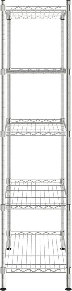 Úložný regál 5 polic 90 x 35 x 180 cm chromovaný 250 kg 324623