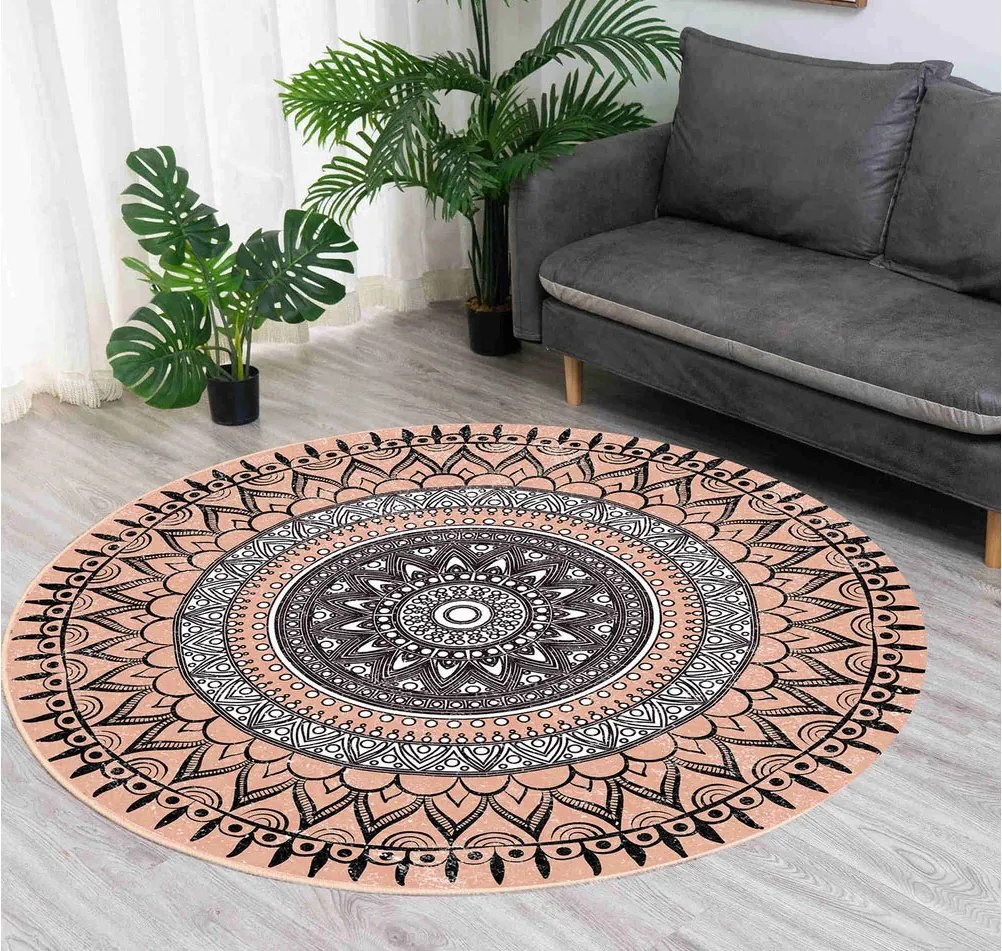 TZ Kruhový vzorovaný koberec Aztek Rozměr: 90 cm