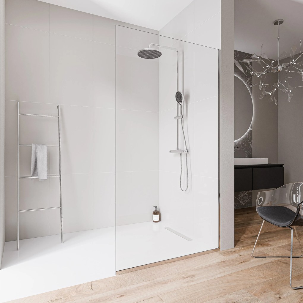 Sprchová zástěna Walk-In EX102-2 - 10mm sklo - Nano ochrana - profil chrom - výška 220cm - různé šířky