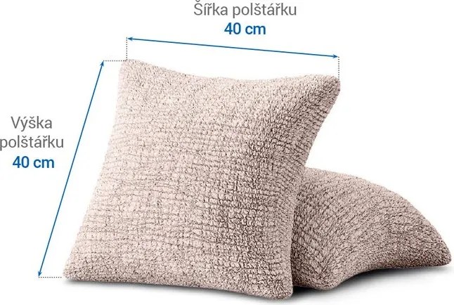 Bielastické potahy GRAFITI NOVÉ béžové povlaky na polštářky 2 ks (40 x 40 cm)