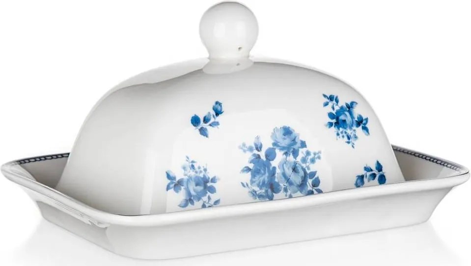 Maselnička Zásobník Na kostky Máslo s modré květiny porcelán banquet