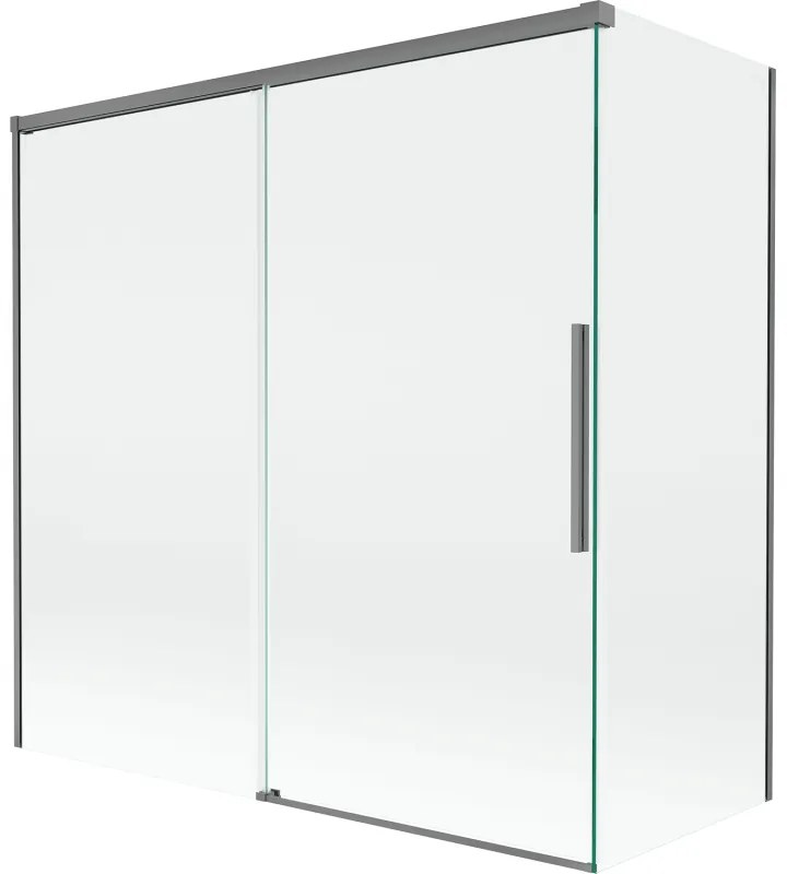 Mexen Rox sprchová zástěna 2křídlá posuvná 160 + 75 x 150 cm, transparentní, gun metal - 8C9-160-075-95-00