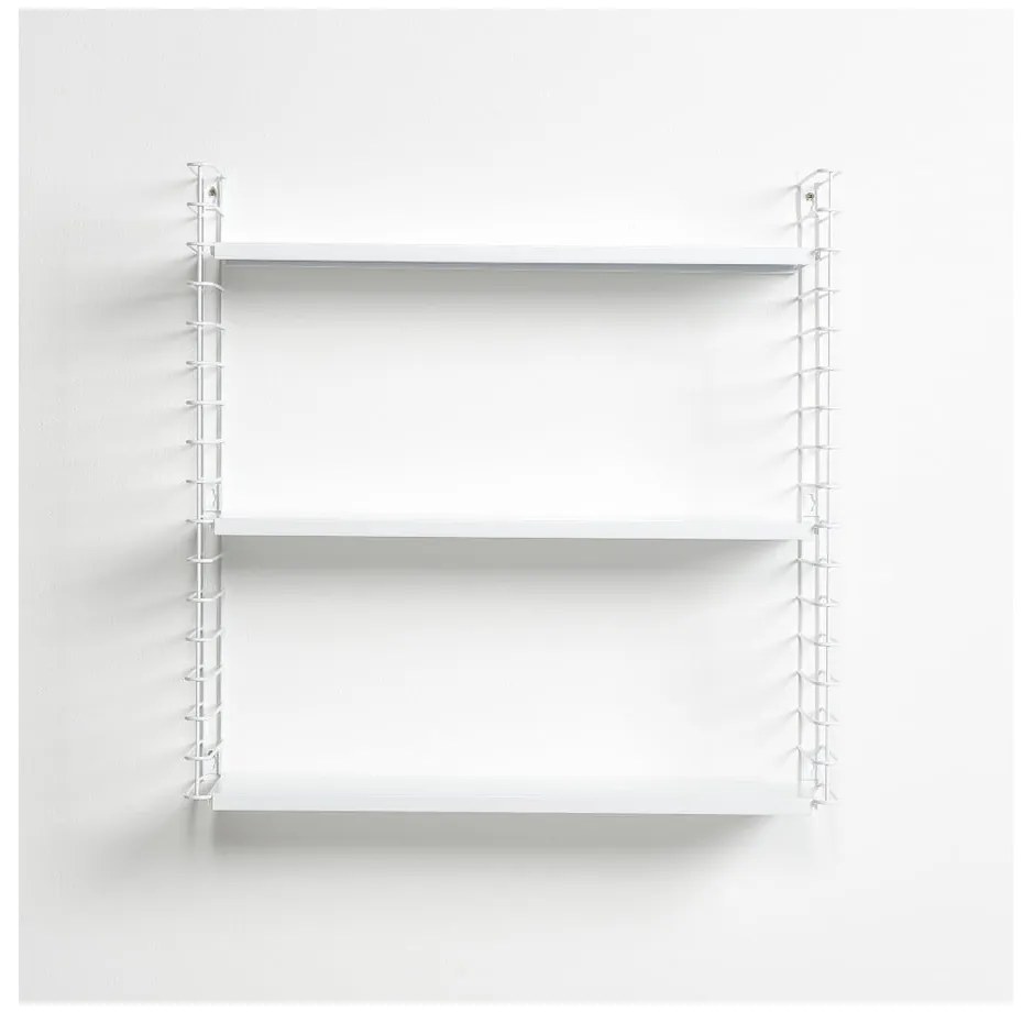 3patrový regál s bílými policemi Metaltex Libro, šířka 70 cm