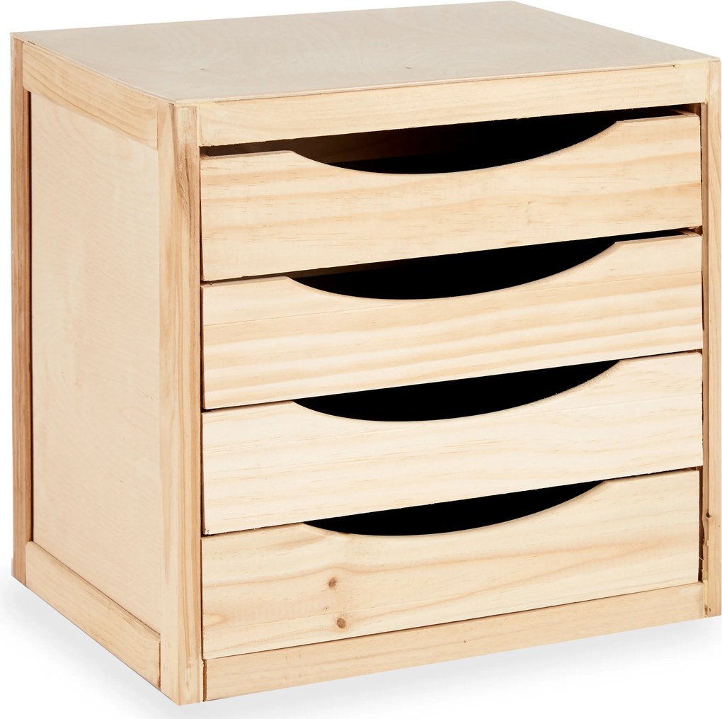 Dřevěný organizér MINI, 3 zásuvky, 38,5 x 30 x 37,4 cm