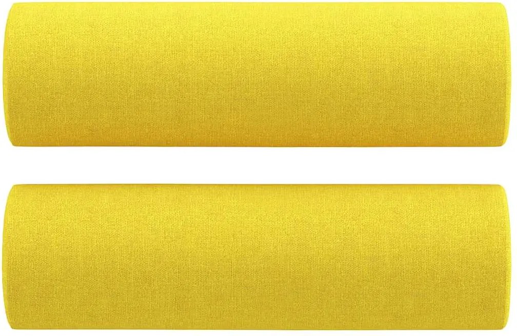 2dílná sedací souprava s polštáři světle žlutá textil 3201855