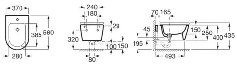 Roca A357525000 - Závěsný bidet INSPIRA keramika/bílá