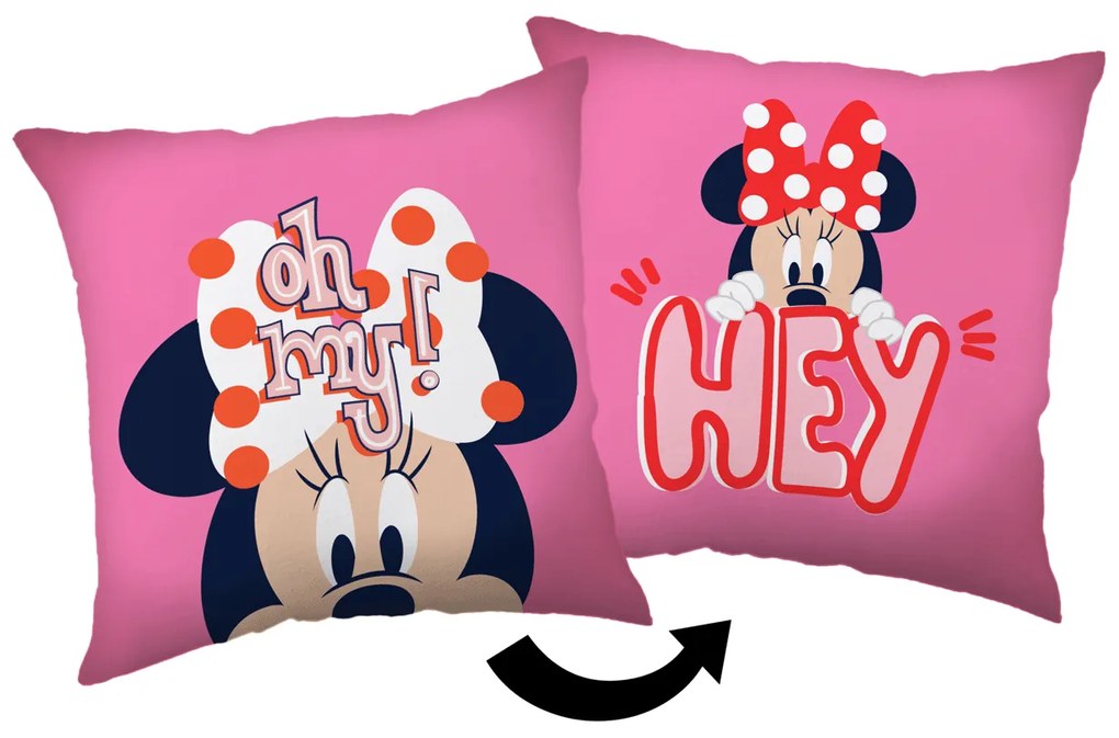 Jerry Fabrics Dekorační polštářek 40x40 cm - Minnie "Hey"