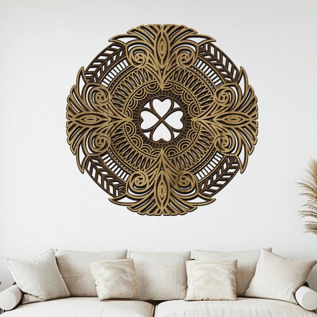 dřevo života 3 vrstvá mandala PRAMEN ŽIVOTA Zvolte rozměr (cm): 80x80, Zvolte barvu dekoru: Dub sunoma-Ořech-Wenge