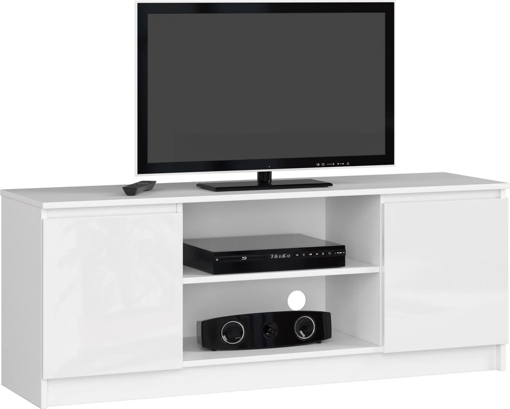 TV stolek K140 bílá/bílý lesk