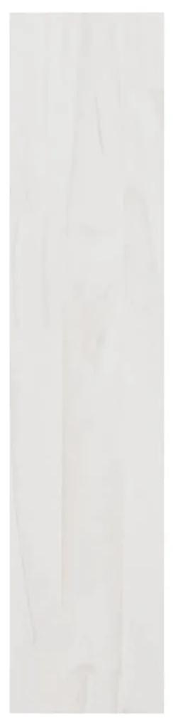 Knihovna / dělicí stěna bílá 100x30x135,5 cm masivní borovice - Default Title