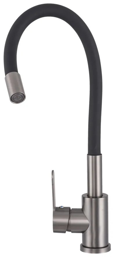 Gamma Flex 2000, stojánková dřezová baterie s flexibilním ramenem, černá-grafitová, GMA-BFX-2000GM