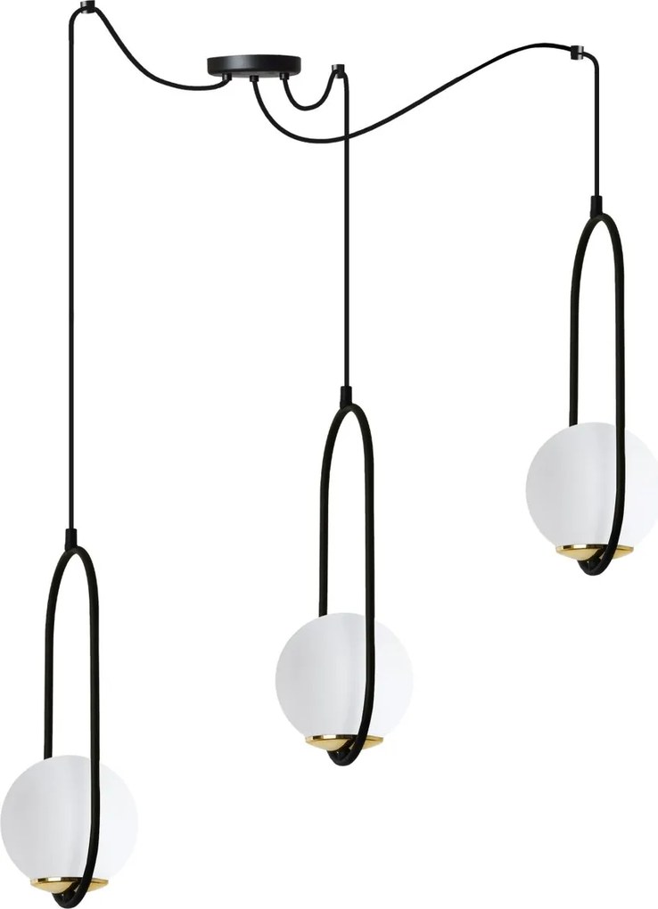 Závěsné svítidlo Florence Spider, 3x bílé skleněné stínítko, b/g, U