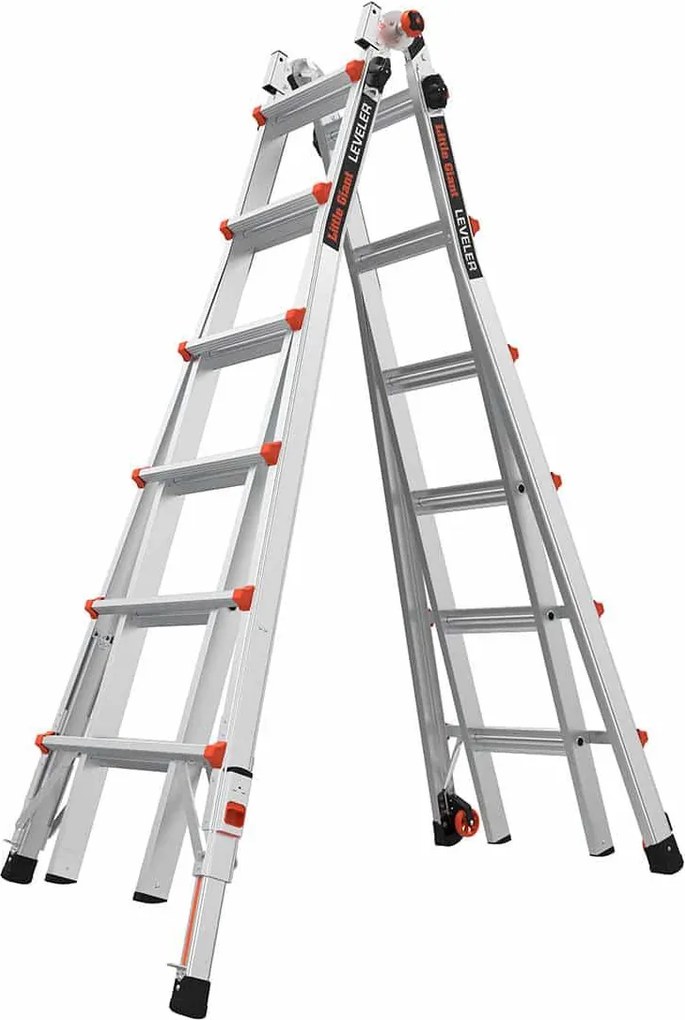 Little Giant - Leveler - hliníkový multifunkční žebřík se stavitelnými nohami dosah: 274 - 457 / 523 cm, Leveler: Model 17