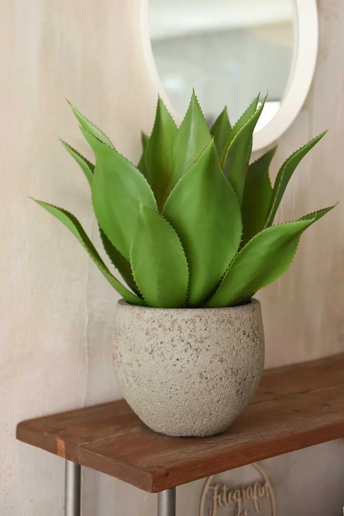 Kulatý květináč RAFIOT, vláknocement, 25x21 cm, šedý