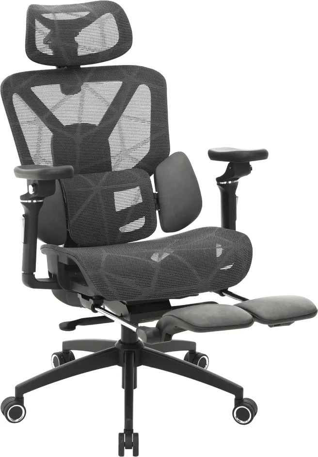 Ergonomická kancelářská židle STORM - tmavě šedá síťovina / nosnost 150 kg