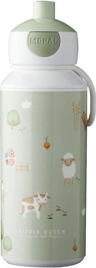 Světle zelená dětská lahev 400 ml Little farm – Mepal