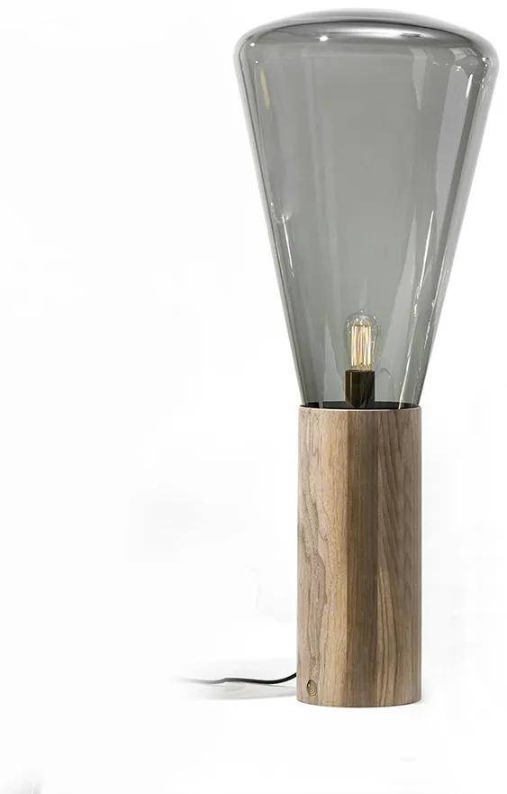 Designová podlahová lampa Muffins Floor Dekor: Dub evropský / Kouřové sklo