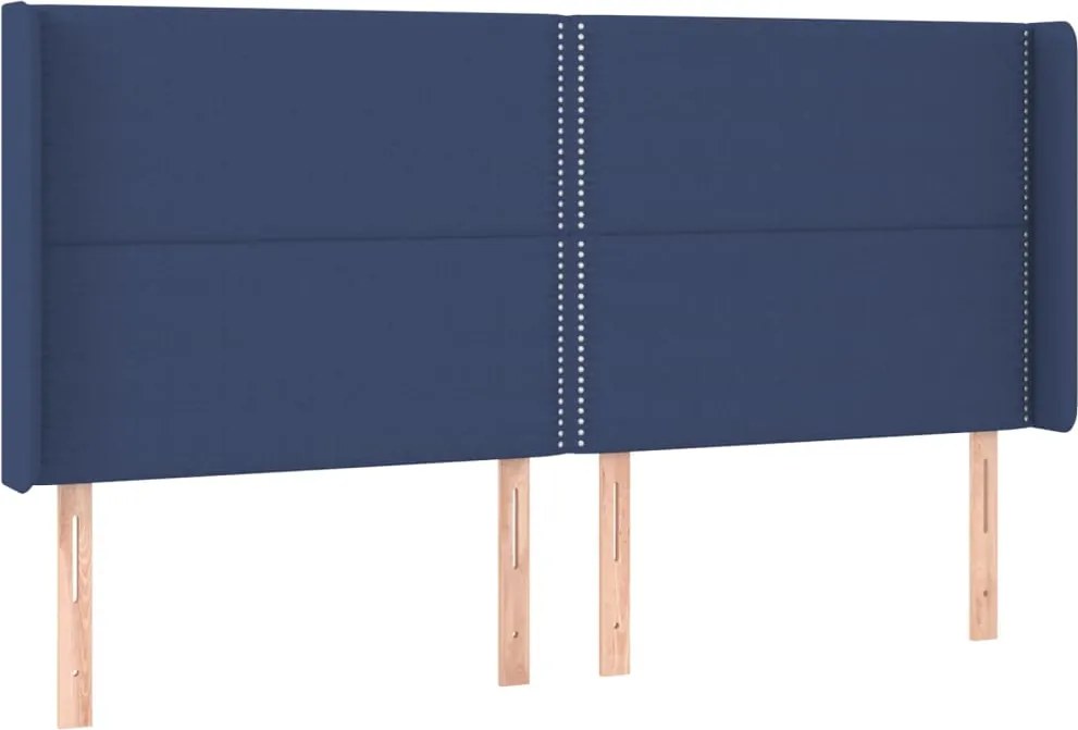 Box spring postel s matrací a LED modrá 200x200 cm textil 3138267