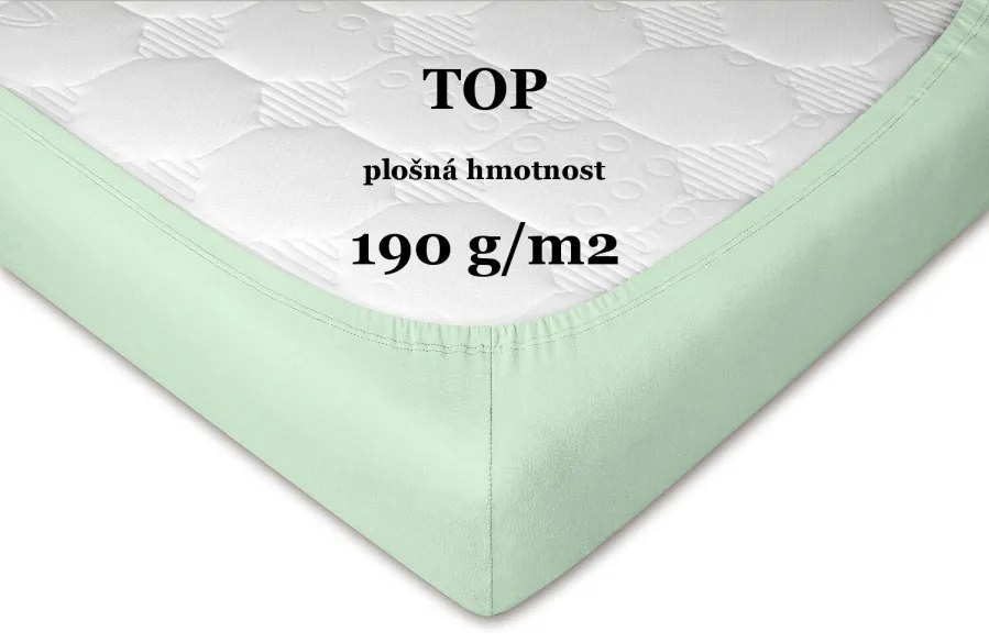 DADKA Jersey prostěradlo mentolové Rozměr 140x200x20