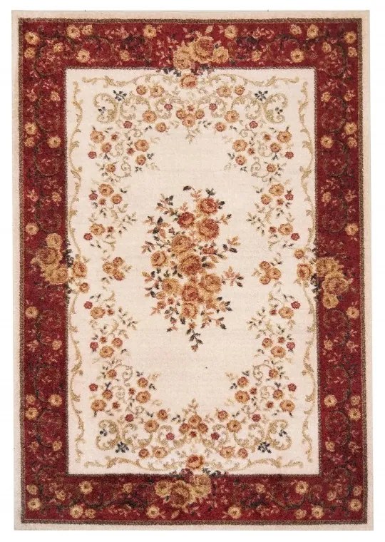 Červený květinový koberec ve vintage stylu do obývacího pokoje Šířka: 200 cm | Délka: 290 cm
