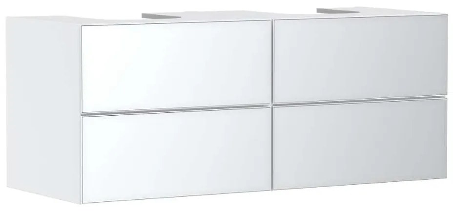 Hansgrohe Xevolos E - Umyvadlová skříňka 137x56x55 cm, 4 zásuvky, matná bílá/metalická bílá 54196320