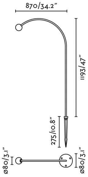 FARO 75562 - LED Venkovní lampa CUCA LED/3W/24V 119,3 cm IP65 antracit