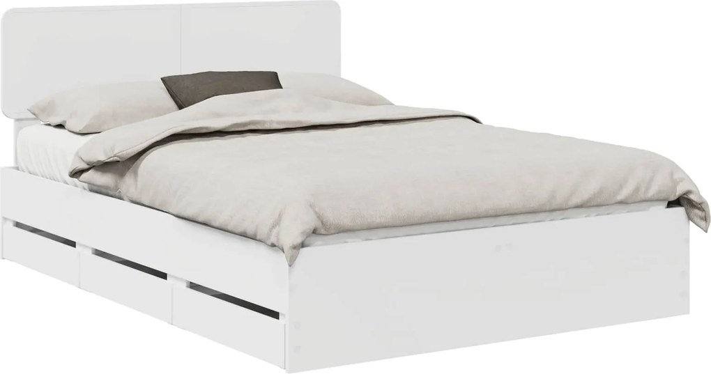 Rám postele se zásuvkou Bílá 150 x 200 cm Dřevěný materiál 3412171