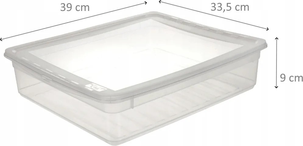 Keeeper Úložný box s víkem (má 2 funkce) BEA Clearbox 9L, 39 x 35,5 x 9 cm