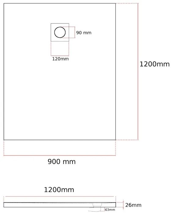 Gamma Erga Oldaf, SMC obdélníková sprchová vanička 120 x 90 cm, černá matná, ERG-GMA-OL-90120BK