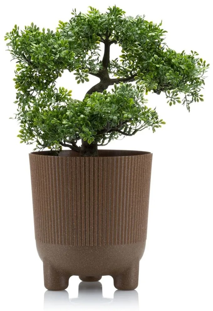 PLASTOVÝ KVĚTINÁČ HARMONY ECO 18X16 CM HNĚDÁ