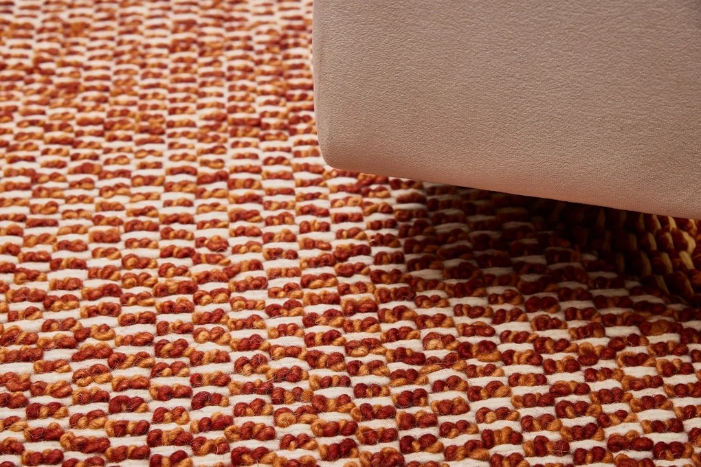 Diamond Carpets India, Ručně vázaný kusový koberec Fire Agate DE 4619 Orange Mix, 120x170, oranžová, ložnice