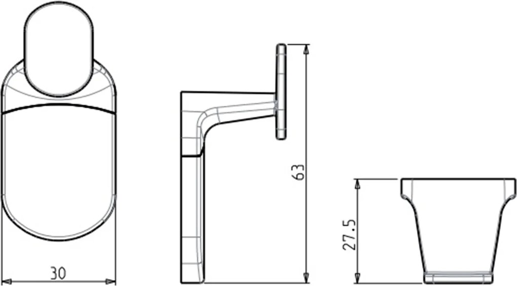 METAFORM Aqualine, ZERO háček, pár, chrom, ZE001
