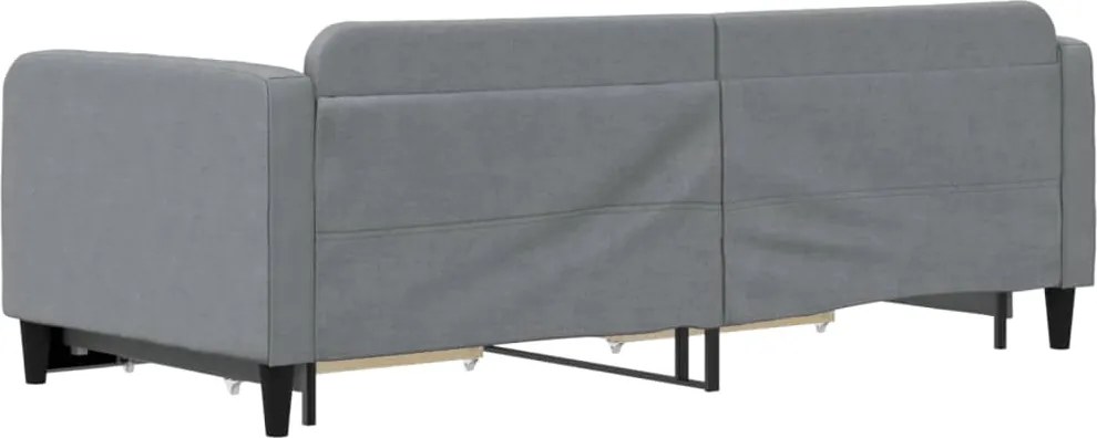 Válenda s přistýlkou a zásuvkami světle šedá 90 x 200 cm textil 3196852