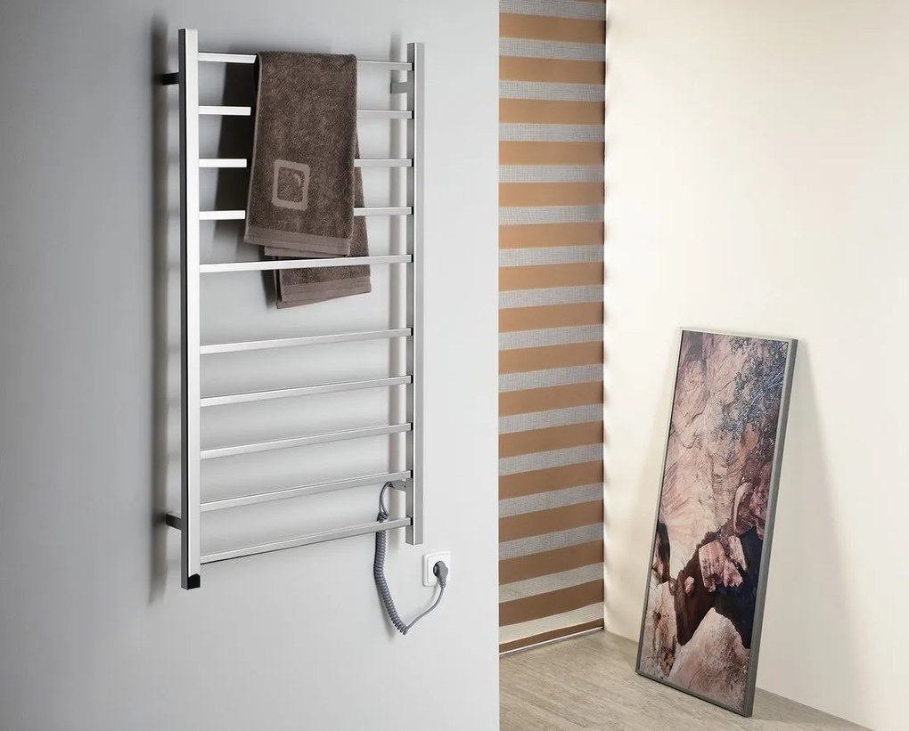 Sapho Sapho, ESKINADO elektrický sušák ručníků, hranatý, 600x1500 mm, 130 W, leštěná nerez, ER450V