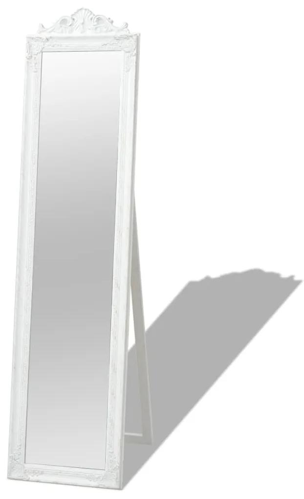 243691 vidaXL Volně stojící zrcadlo barokní styl 160 x 40 cm bílé