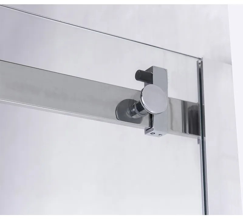 BPS-koupelny Posuvné sprchové dveře HYD-PD03B 100 chrom/transparent pro instalaci do niky + vanička HYD-OSV-SXL02C černá