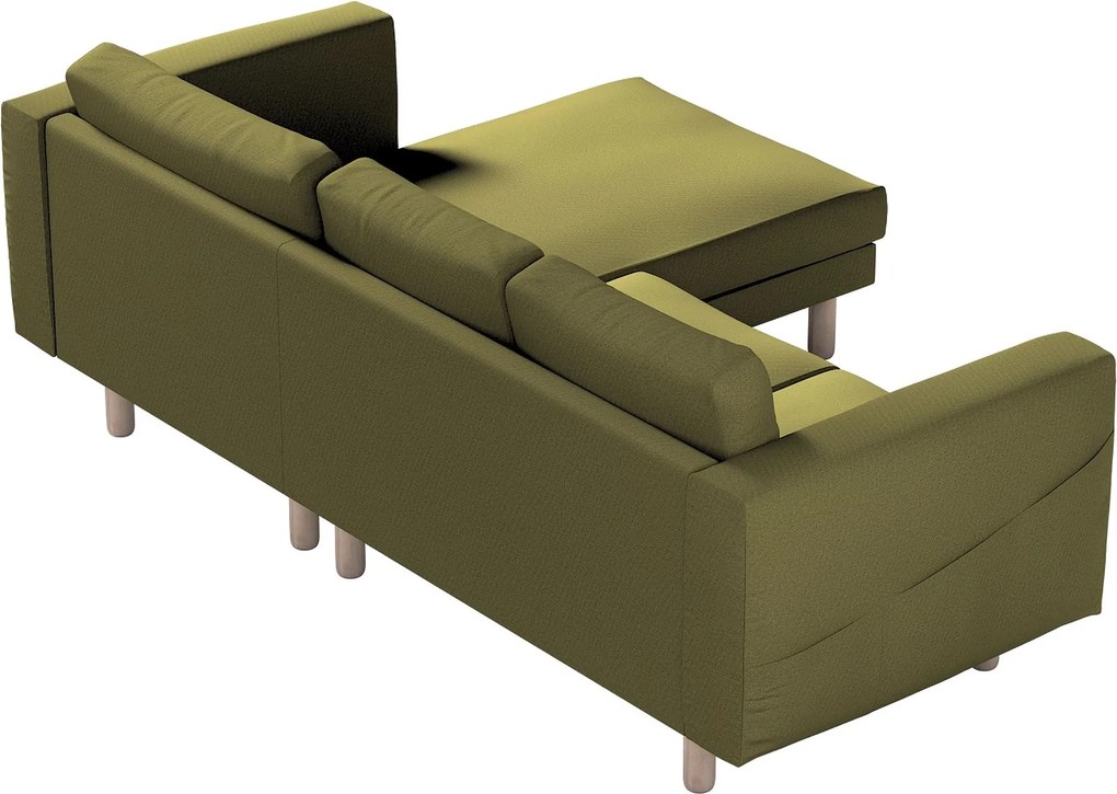 Potah na pohovku IKEA Norsborg 3-místná se šezlongem barva zelená látka pletený vzor