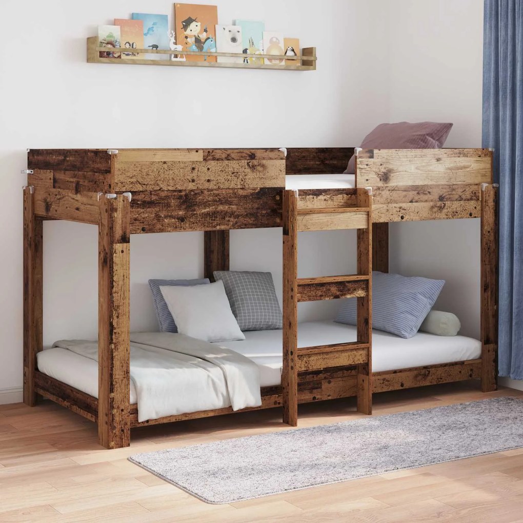 Patrová postel pro děti Staré dřevo 90 x 190 cm 3410537