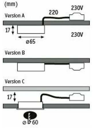 Paulmann 99990 - SADA 3xLED/3,5W Osvětlení nábytku PUKK 230V