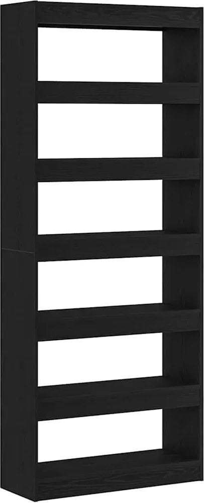 Knihovna 6 úrovní 80 x 30 x 198 cm Kompozitní dřevo Černý dub 3333923