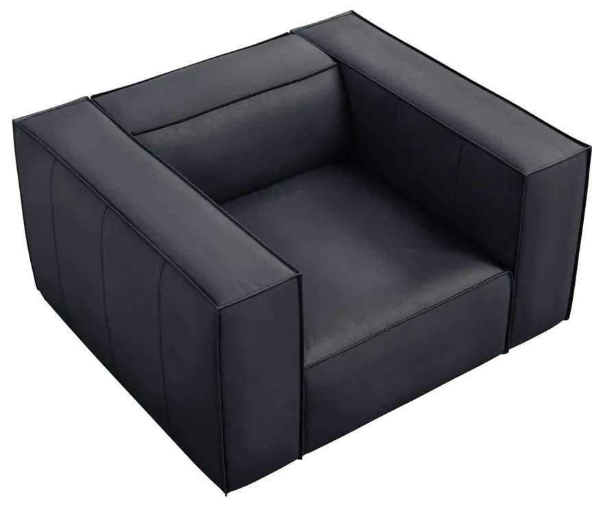 Tmavě modré kožené křeslo Madame – Windsor &amp; Co Sofas