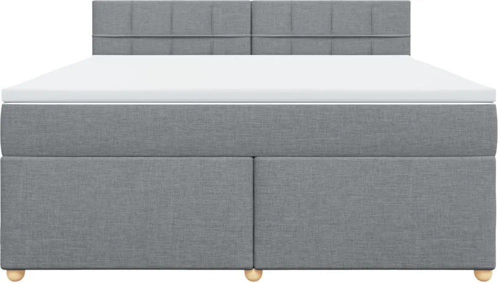 Box spring postel s matrací světle šedá 180 x 200 cm textil 3289059