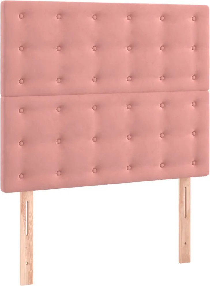 Box spring postel s matrací růžová 120 x 200 cm samet 3138078