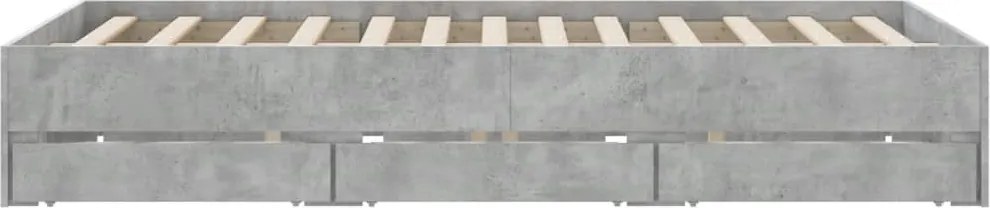 Rám postele se zásuvkami betonově šedý 150 x 200 cm kompozit 3207269
