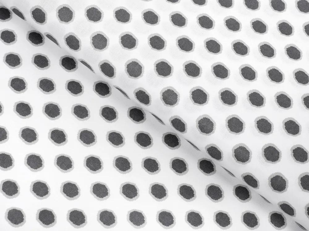 Biante Bavlněný běhoun na stůl Sandra SA-286 Šedé puntíky na bílém 20x160 cm