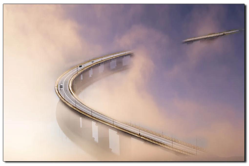 Obraz na plátně - Most v mlze 1275A (100x70 cm)