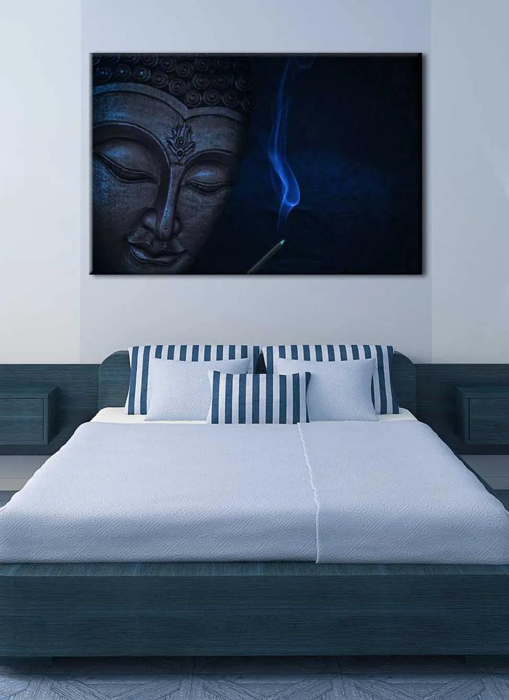 Obraz tvář Buddhy Blue Velikost (šířka x výška): 60x40 cm