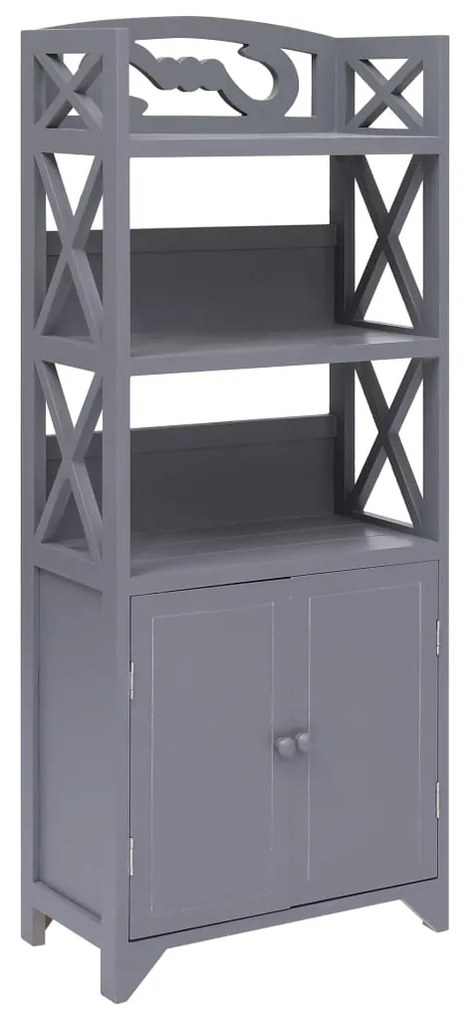 284110 vidaXL Koupelnová skříňka šedá 46 x 24 x 116 cm dřevo pavlovnie